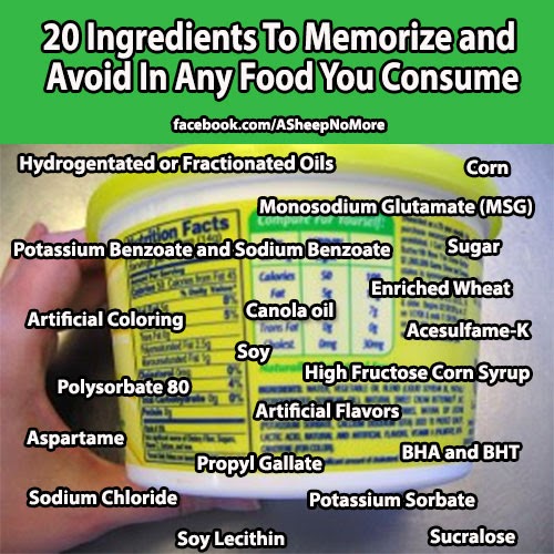 A Sheep No More : 20 Ingredients To Memorize and Avoid In ANY Food You ...