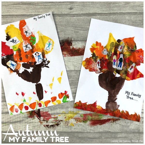 Learning and Exploring Through Play: Autumn Family Tree Craft