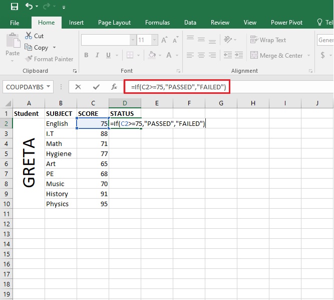 How to create a student result sheet in Excel