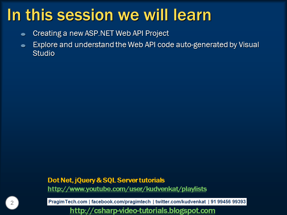 Sql Server Net And C Video Tutorial Creating A Web Api Project