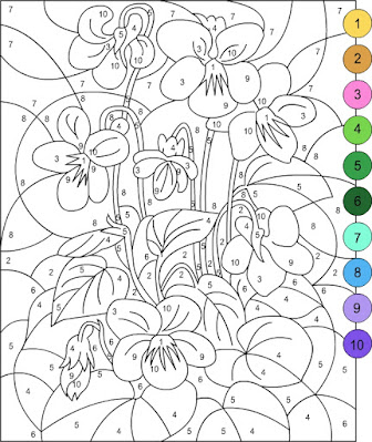 Nicole's Free Coloring Pages: HERE COMES SPRING - COLOR BY NUMBERS!