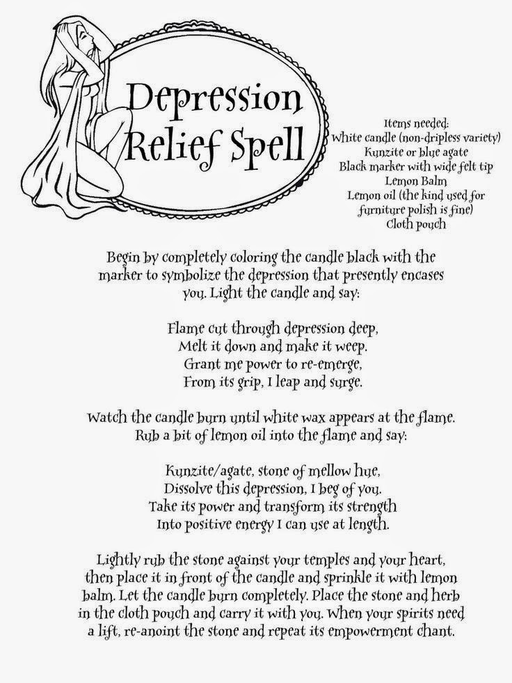 Solitary Fire Walker's Book of Shadows: Depression Relief Spell