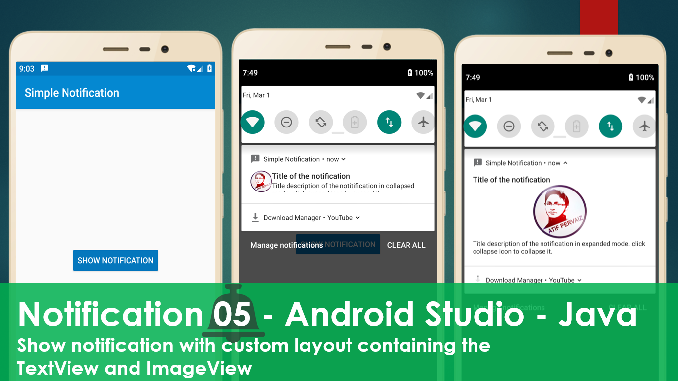 Notification With Expandable Custom Layout