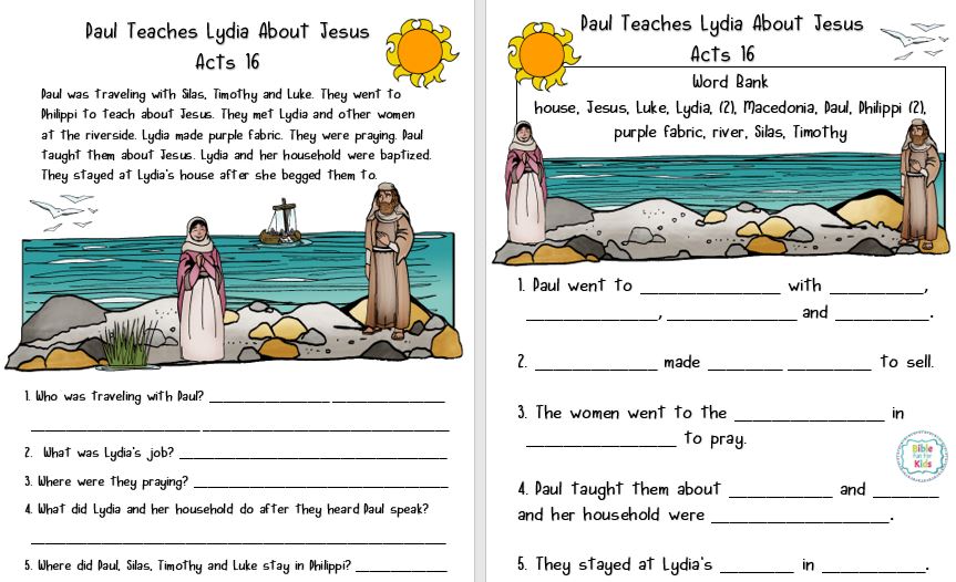 Paul Taught Lydia About Jesus | Bible Fun For Kids