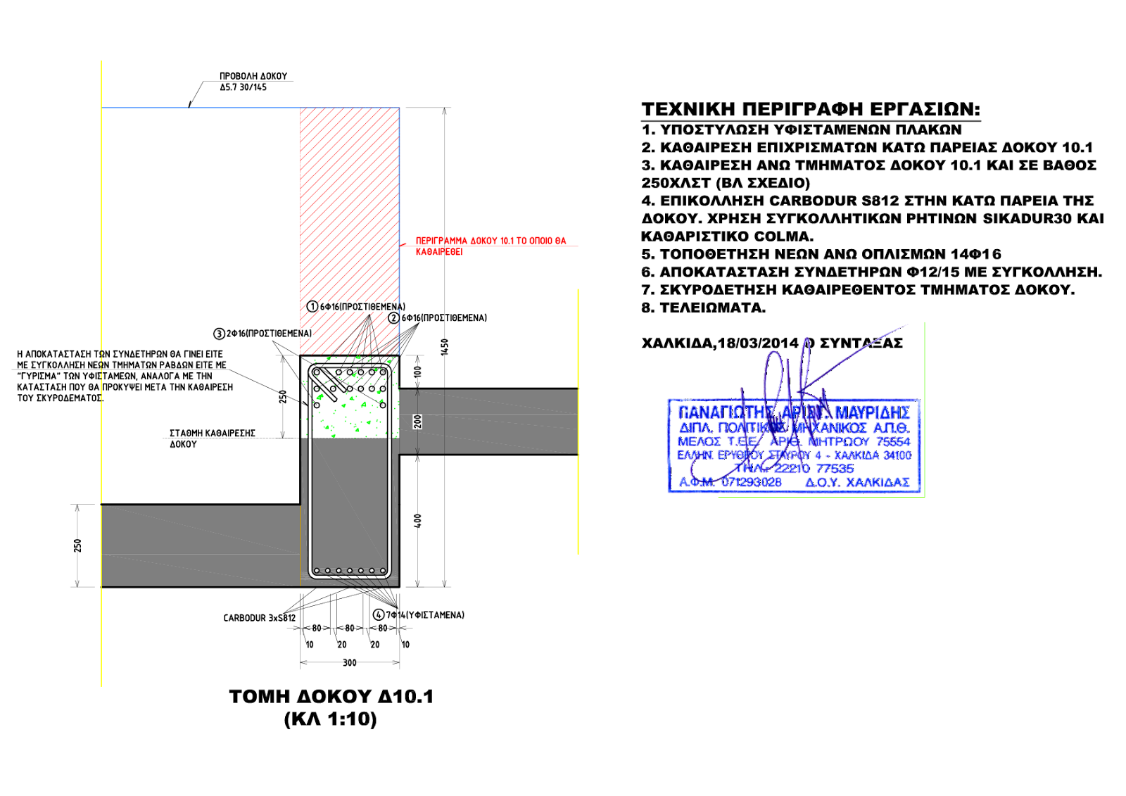 Mavridis Engineering & Associates: ΑΠΛΗ ΚΑΜΠΤΙΚΗ ΕΝΙΣΧΥΣΗ ΔΟΚΟΥ ΜΕ ...
