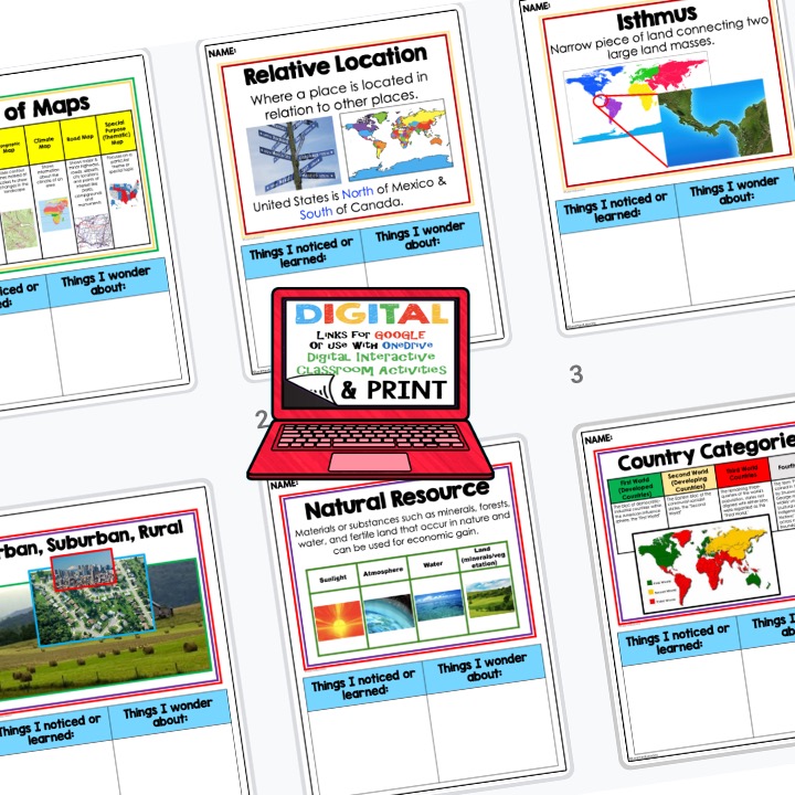World Geography Anchor Charts, Word Walls, Bellringers, Gallery Walks ...