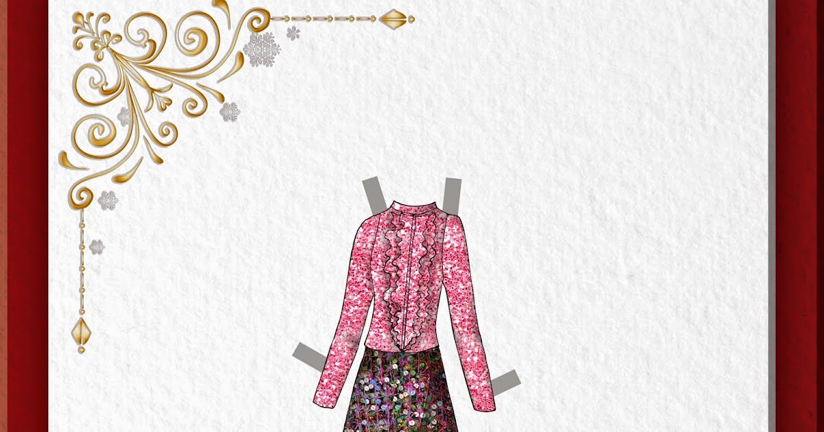 Paper Doll School: December Paper Doll - Outfit 14 in Red