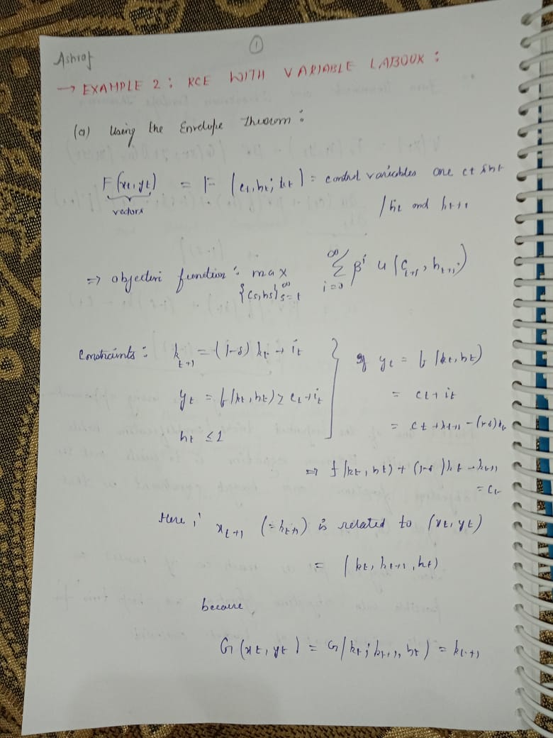 Macro B : Example : RCE with variable labor ( choice variable : Ct)