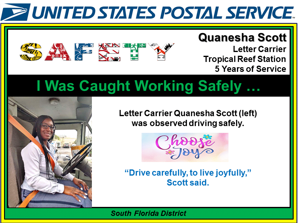 South Florida Postal Blog: 'I Was Caught Working Safely ...'