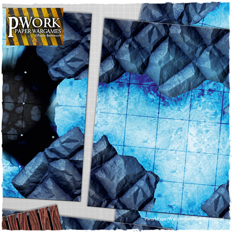 The Ice Cave - Modular Terrain Tiles 04 - PWORK Paper Wargame | FANTASY ...