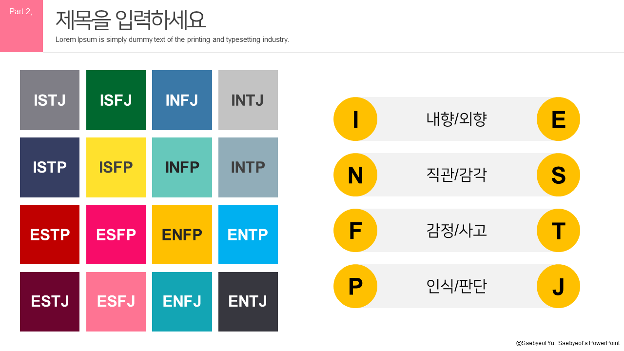 [PowerPoint Template Free Download] MBTI, 빅파이브, 마음 챙김, 성격, 심리학 PPT 템플릿 ...