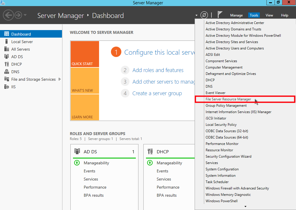 Konfigurasi File Server Resource Manager (FSRM) Windows Server 2012 ...