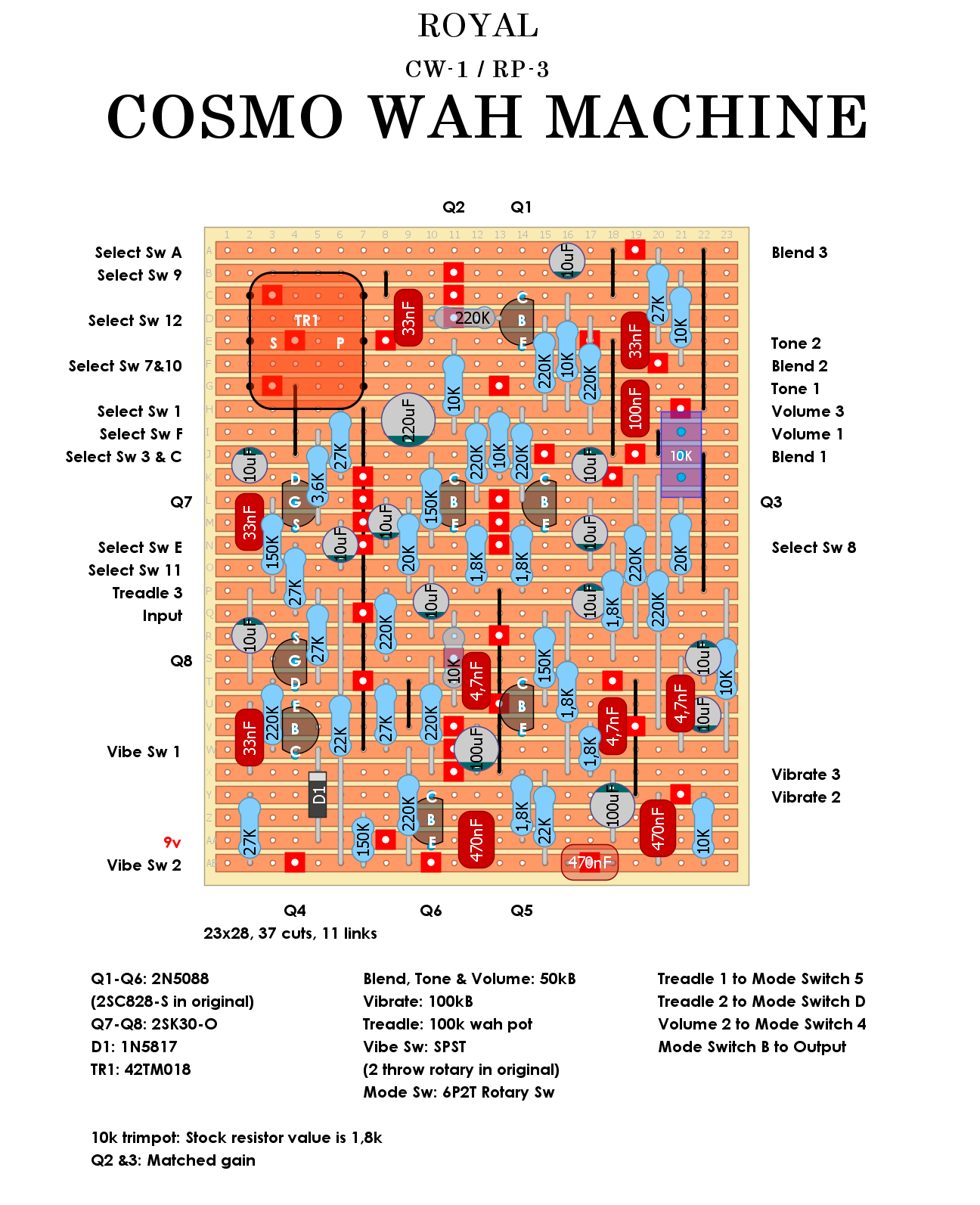 Dirtbox Layouts: Royal CW-1 Cosmo Wah Machine