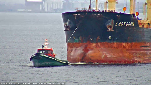 Duluth Harbor Cam: Lady Doris move 05/13/2020