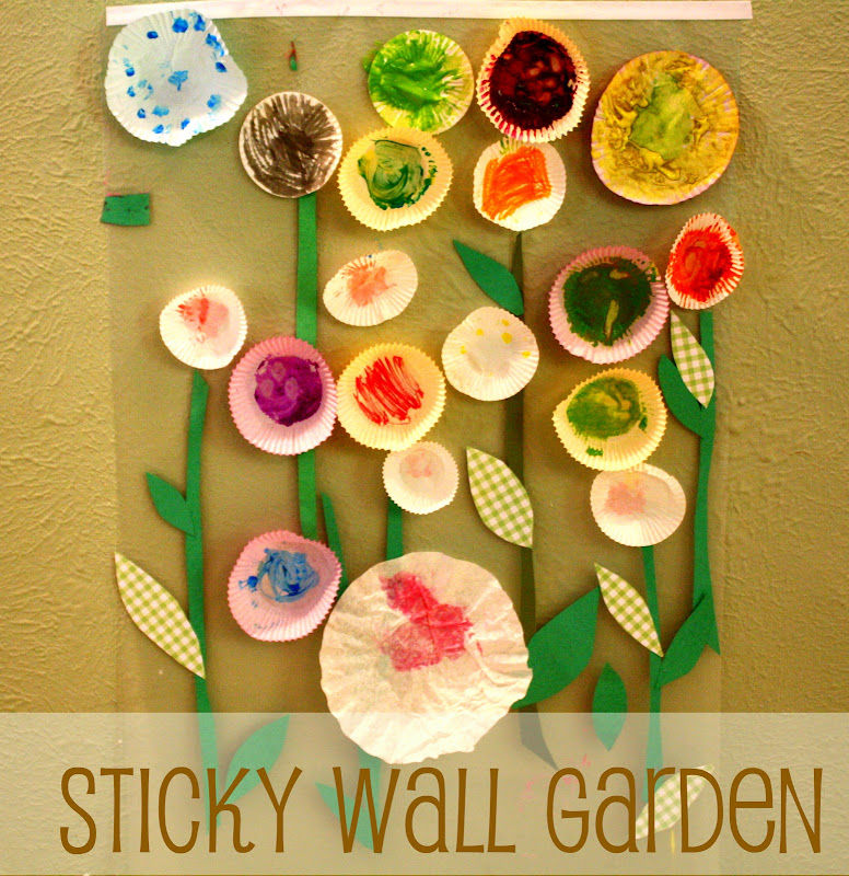 Having Fun at Home: Flowers on our Sticky Wall