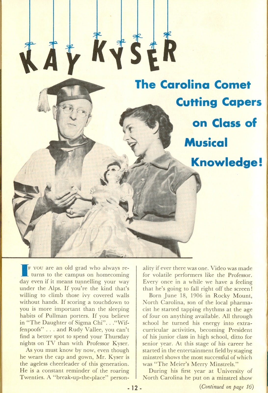 The Lucky Strike Papers: Kay Kyser's television show, NBC, 1949-1950