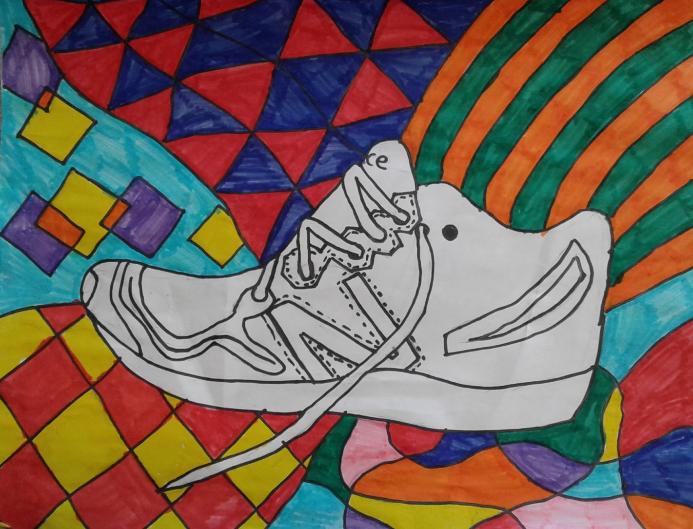 a faithful attempt: Observational Shoe Contour Drawing with Patterns