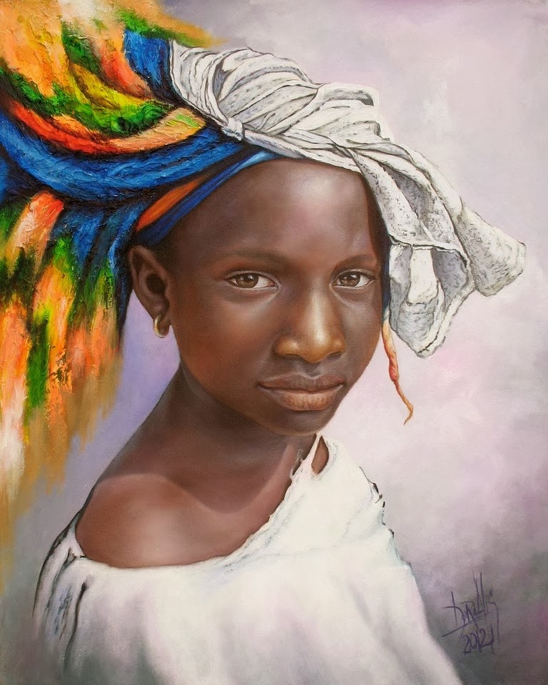 20 Beautiful African Children Paintings By Dora Alis