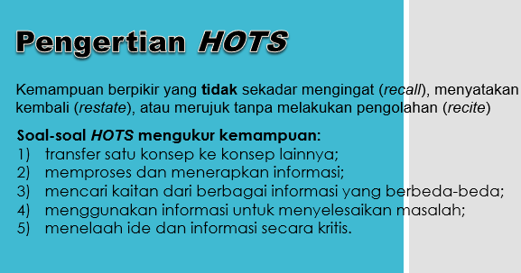 penglajon: Membuat Soal Model Asesmen HOTS ( Higher Order Thinking Skills )