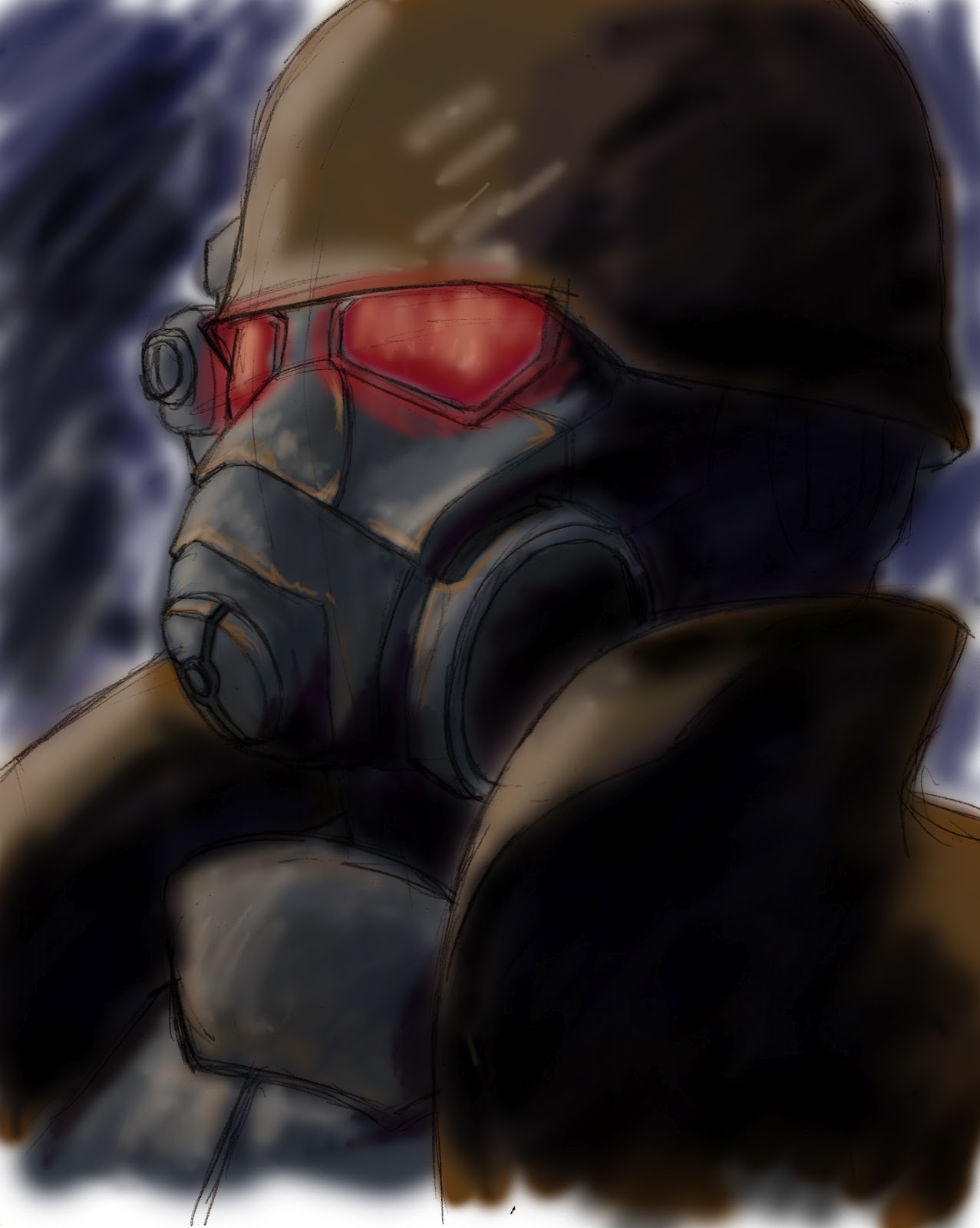 Matthew Basinski's Art: NCR Ranger Portrait work in progress part 2