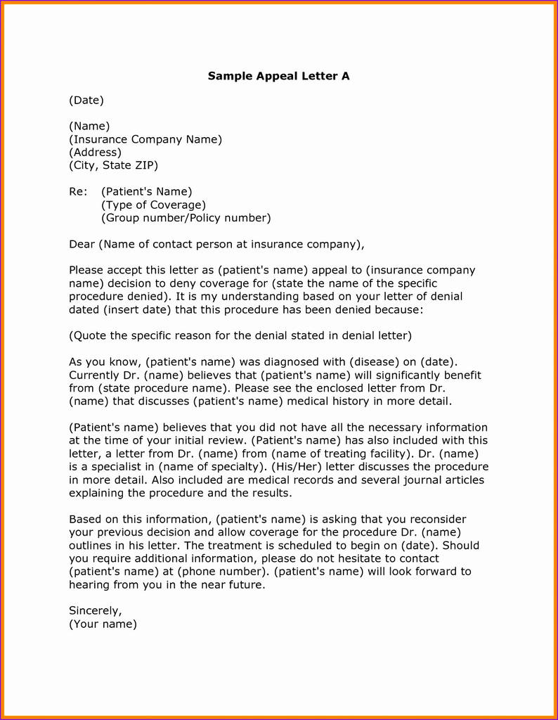 Long Term Disability Appeal Letter Template