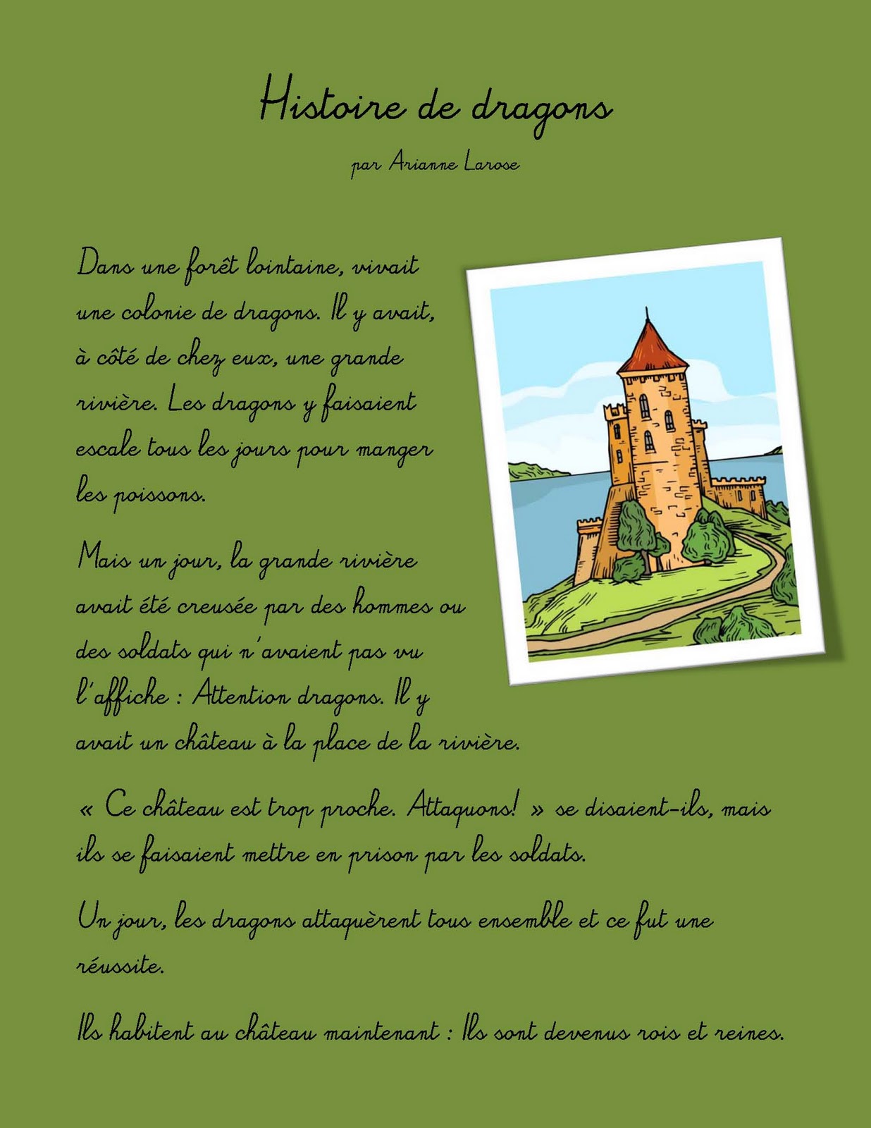 Ma petite école maison: Un récit de dragons