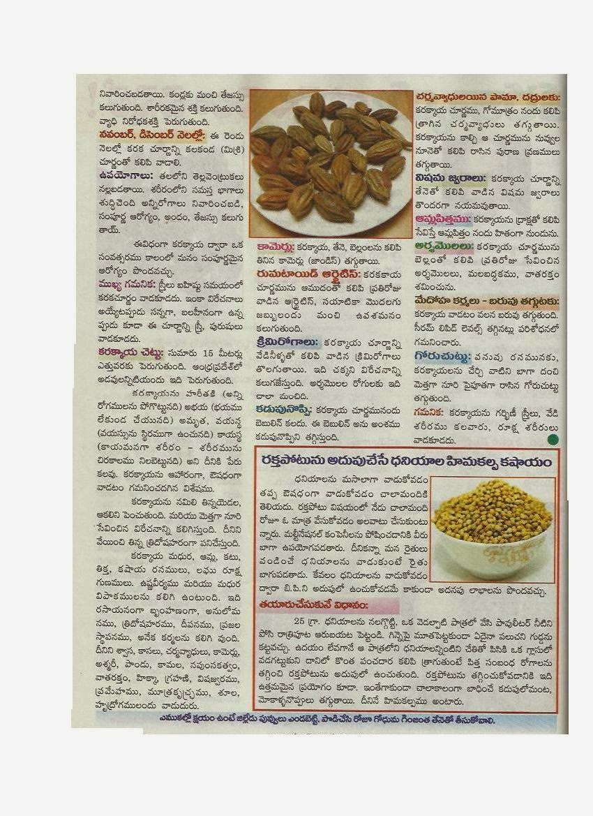 AYURVEDAM - ఆయుర్వేదం: KARAKKAYA / HARITAKI - MONTH WISE USAGE METHOD ...