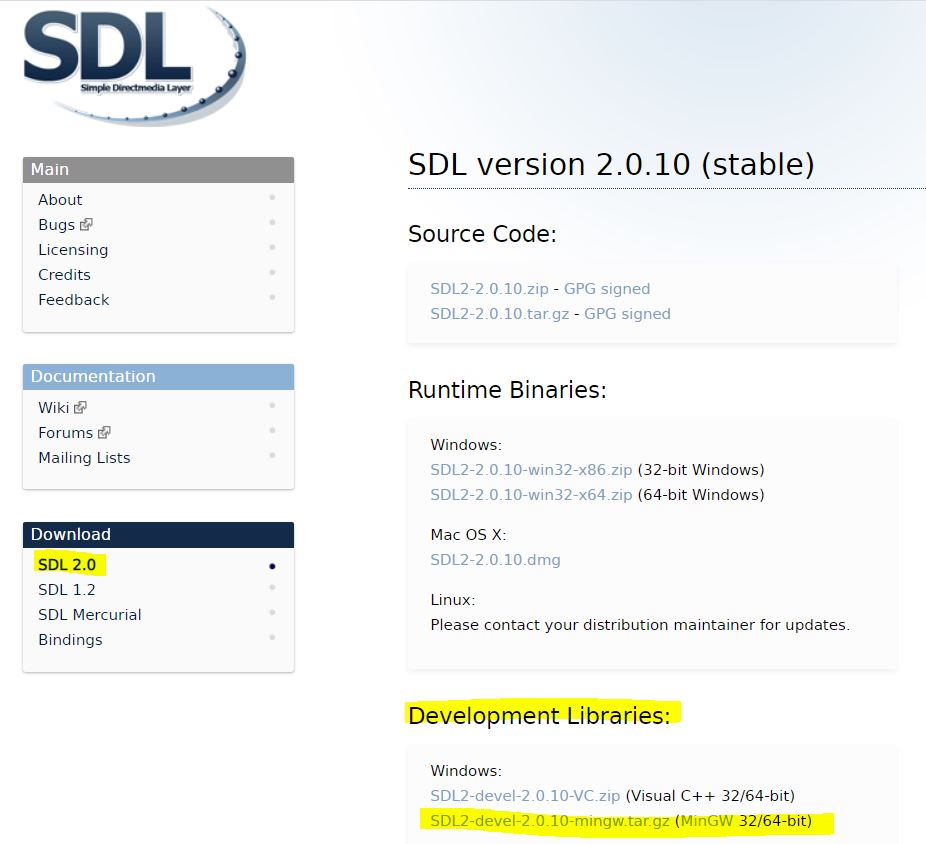 Code in code::blocks: Setup SDL 2 in Codeblocks