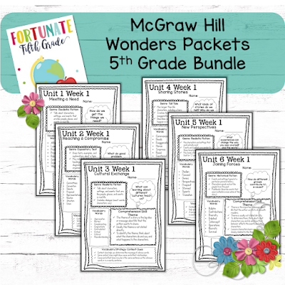 Wonders 5th Grade Packets | Fortunate in Fifth Grade