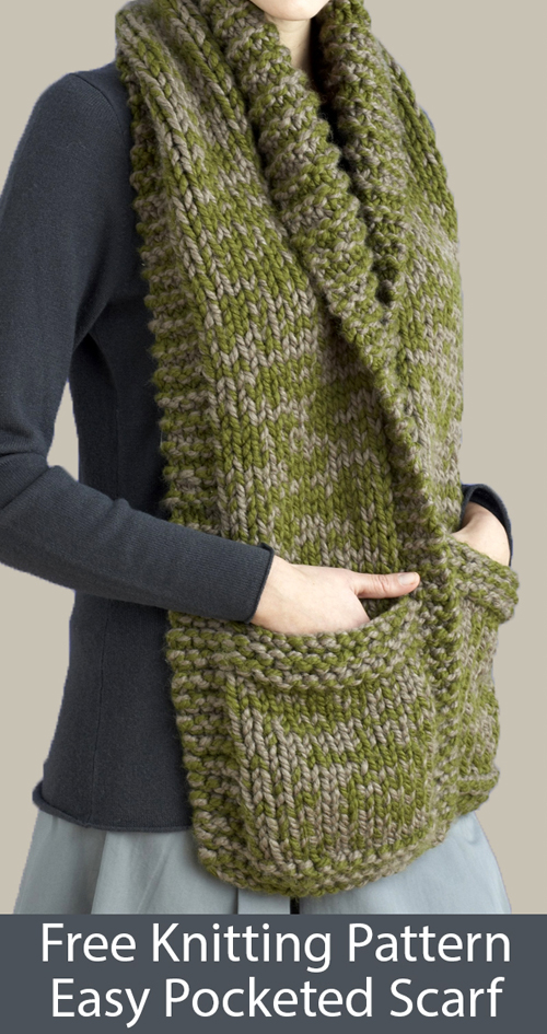 Amazing Knitting: Easy Pocketed October Scarf - Free Knitting Pattern