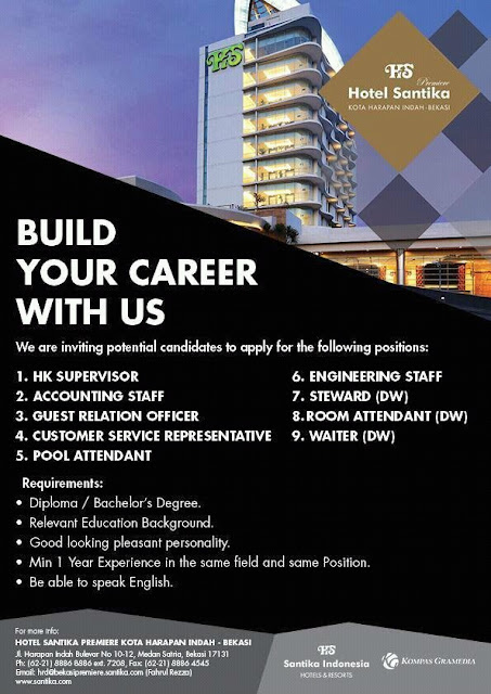 Hotel Santika Premiere Kota Harapan Indah Bekasi | Loker Hotel Indonesia Hotel Santika Premiere Kota Harapan Indah Bekasi | Loker Hotel Indonesia
