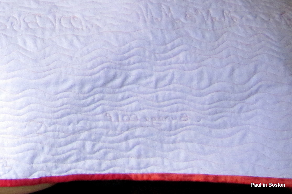 A Dad who dyes fabrics and quilts.: Writing on a Quilt using quilting ...