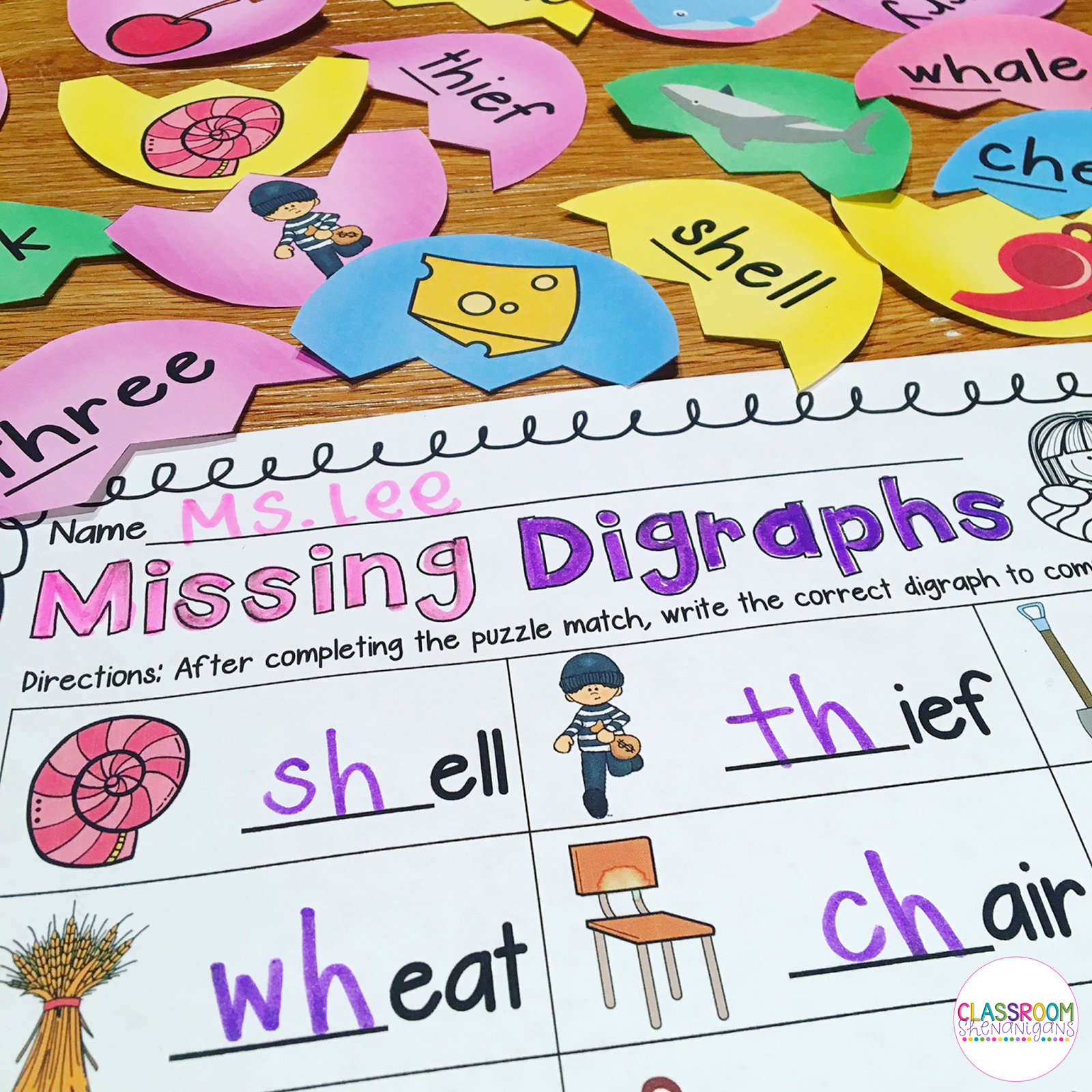 Easter Freebies! - Gift Tag + Digraphs Game | Classroom Shenanigans