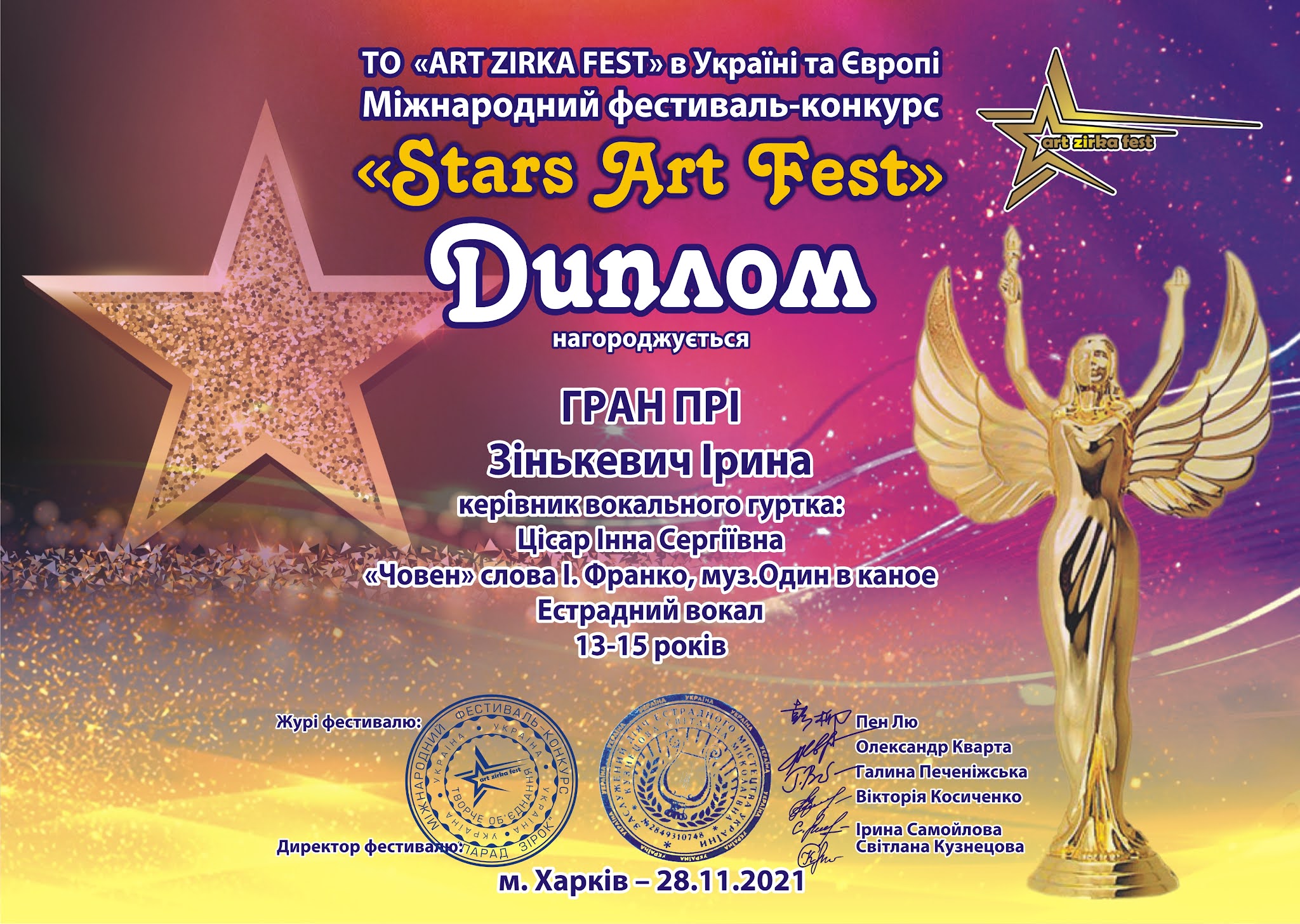 Цісар Інна Сергіївна Наші перемоги 2021 2022 н р