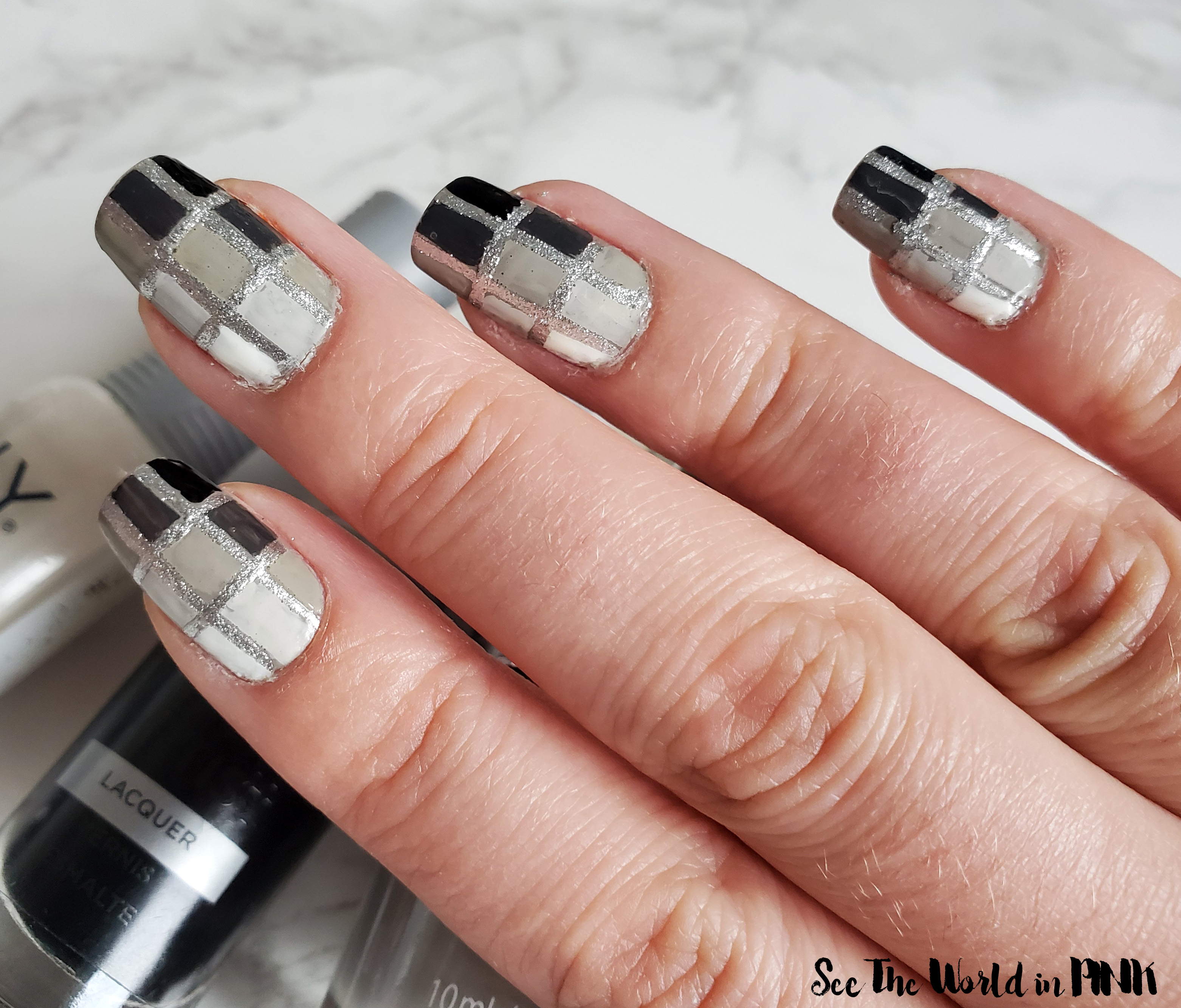 Manicure Monday - Gradient Checker Nails | See the World in PINK