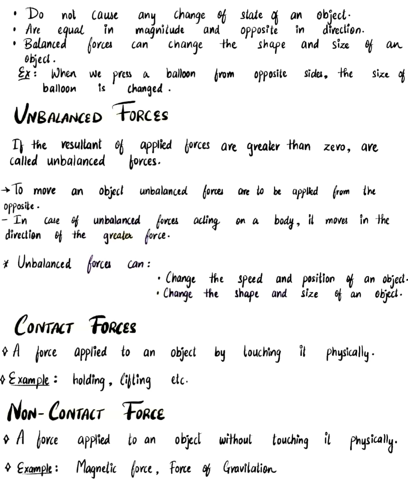 Forces and laws of motion notes - Studypur