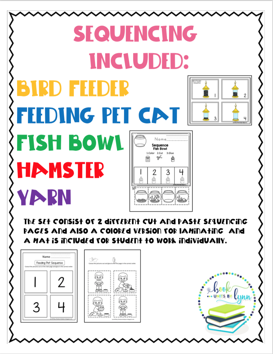 PET SEQUENCING 5 SETS ~ Book Units by Lynn