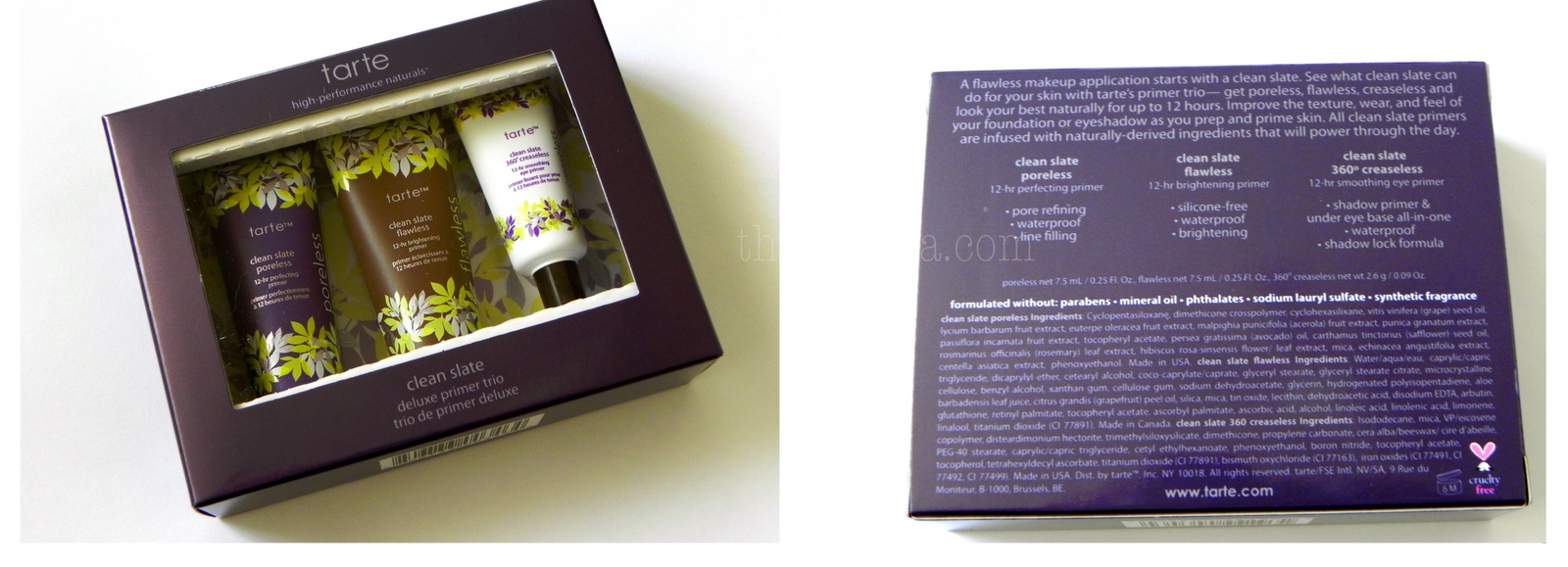 Tarte Clean Slate Primers: 12-hr Perfecting Primer, 12-hr Brightening ...