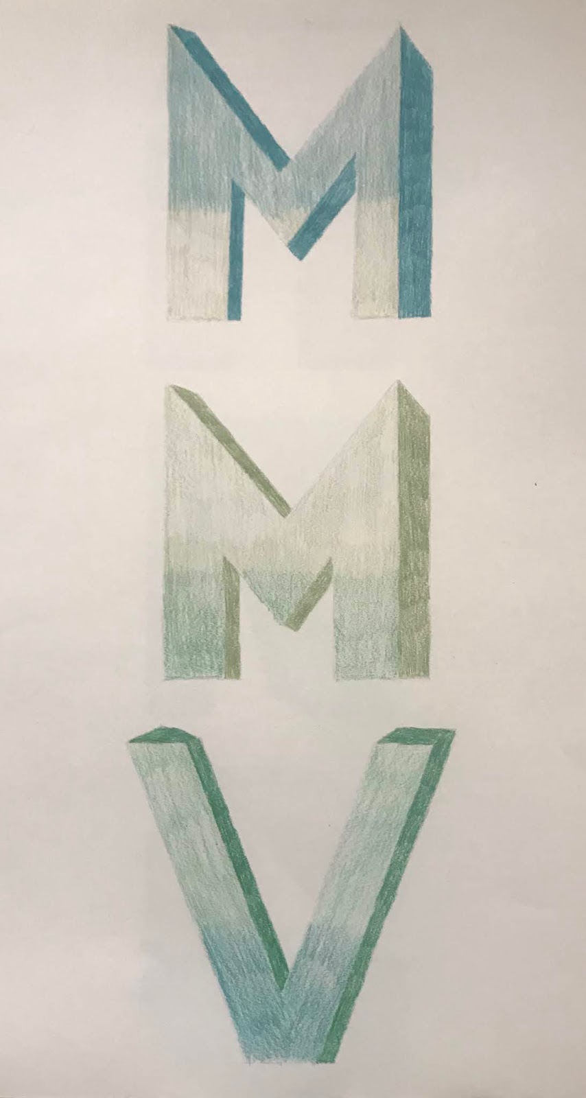 Art 1- 1 Point Perspective Initials