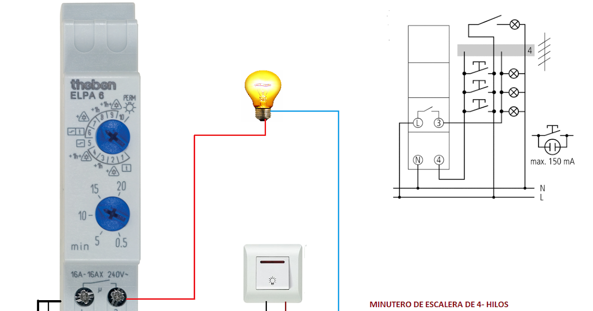 Esquemas eléctricos: minutero de escalera