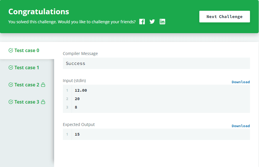 Day 2: Operators | 30 Days of Code | Hackerrank Solution - Sloth Coders