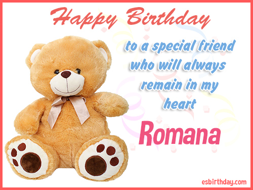 Wish Happy Birthday GIFs with Name Romana