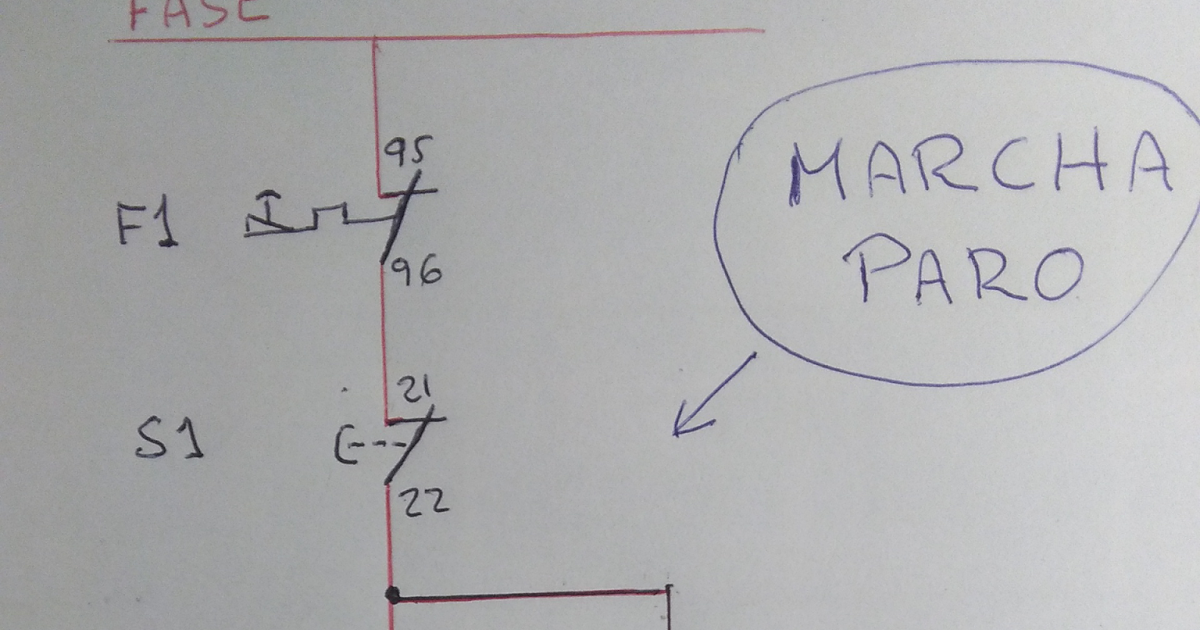 Esquemas eléctricos: Esquema eléctrico maniobra de marcha paro