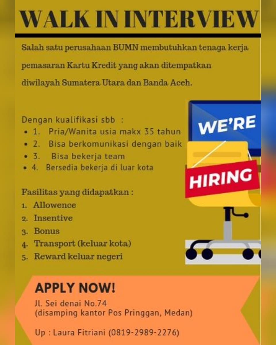 Info Loker Medan Terbaru di Perusahaan BUMN Info Loker Medan Terbaru di Perusahaan BUMN