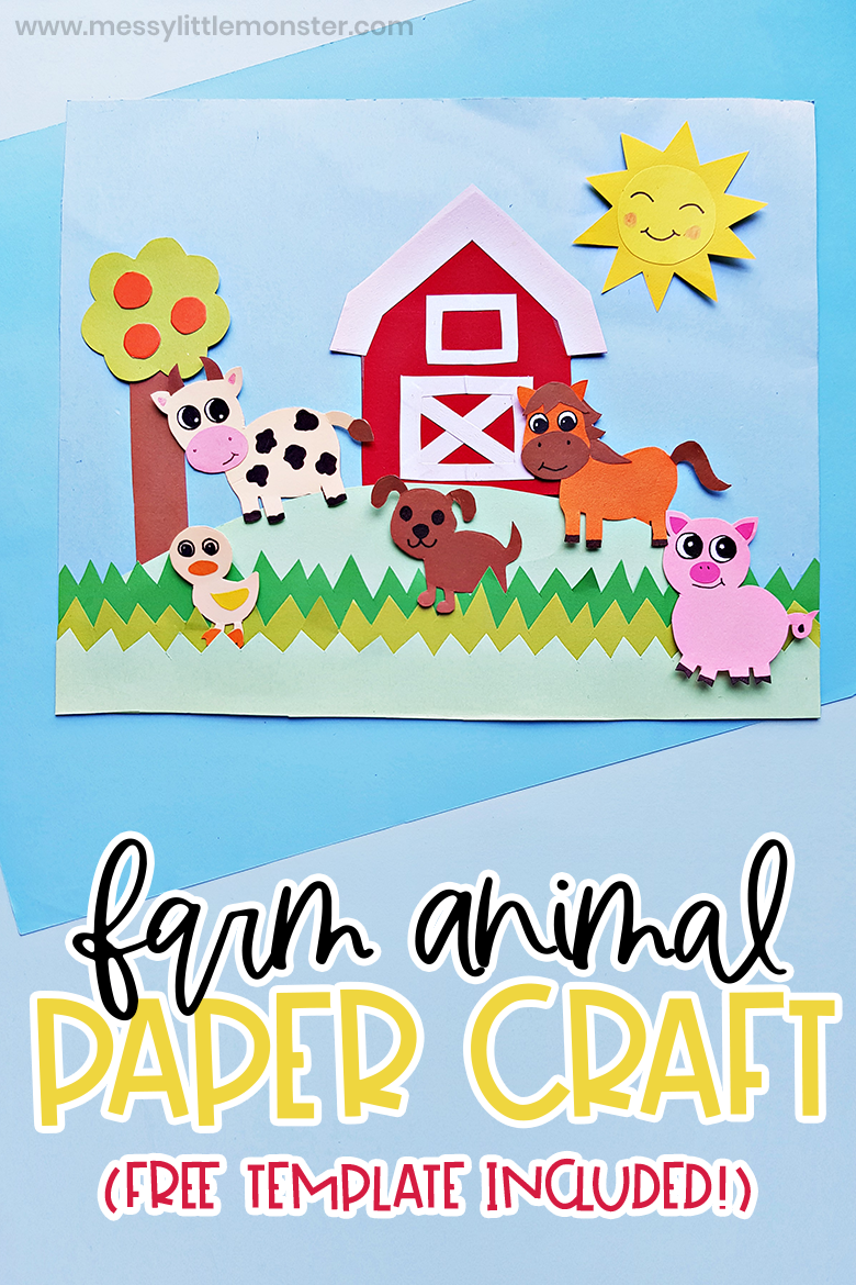 Farm Animal Craft (with template) - Messy Little Monster