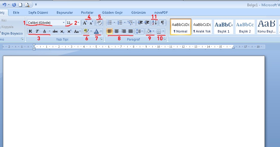 WORD KULLANIMI: MİCROSOFT WORD SEKMELERİ