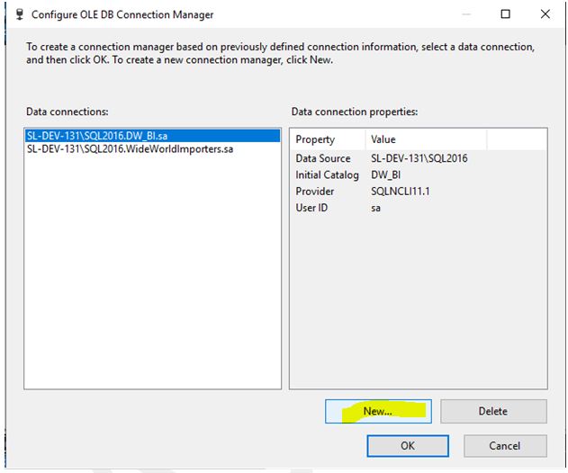 SQL Server Integration Service (SSIS) 2016 - Create OLE DB Connection ...