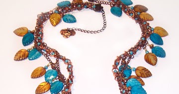 Copper and turquoise necklace