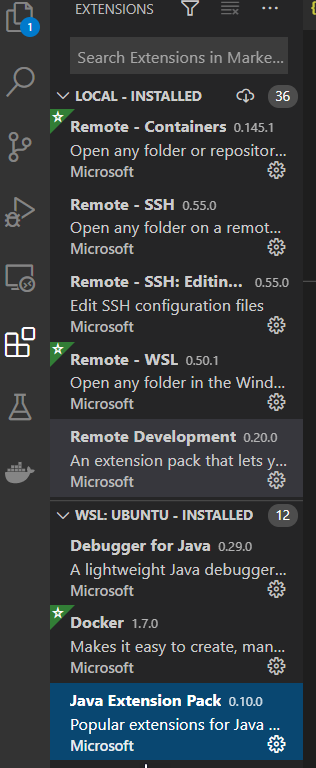 Java 8 development on Linux/WSL with Visual Studio Code on Windows 10