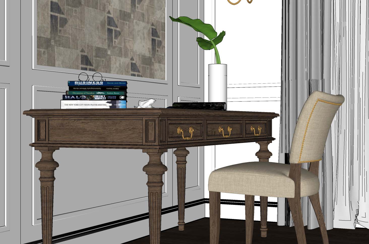 SKETCHUP TEXTURE: Fantastic Free sketchup model-Foyer Vintage style #14 ...